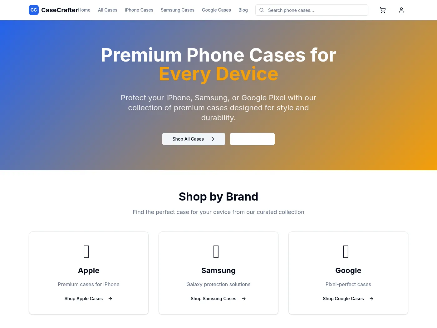 CaseCrafter: SEO-Optimized E-Commerce for Premium Phone Cases