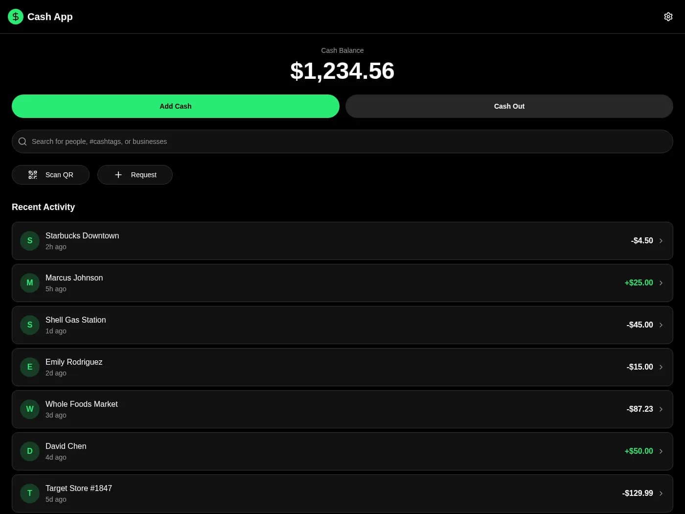 Cash App Home Screen Clone with Suspicious Transaction Alert