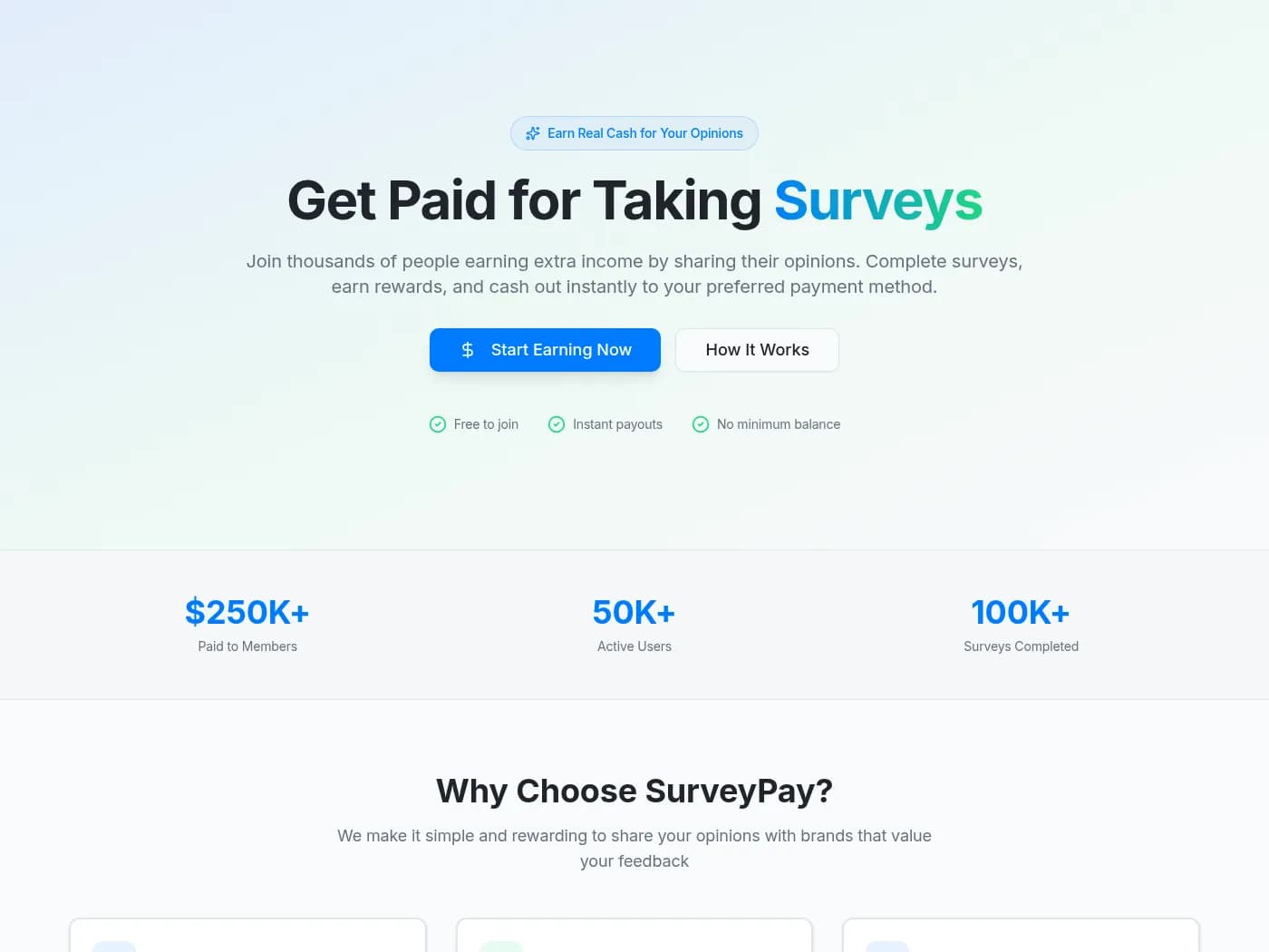 Cash-Reward Survey Platform