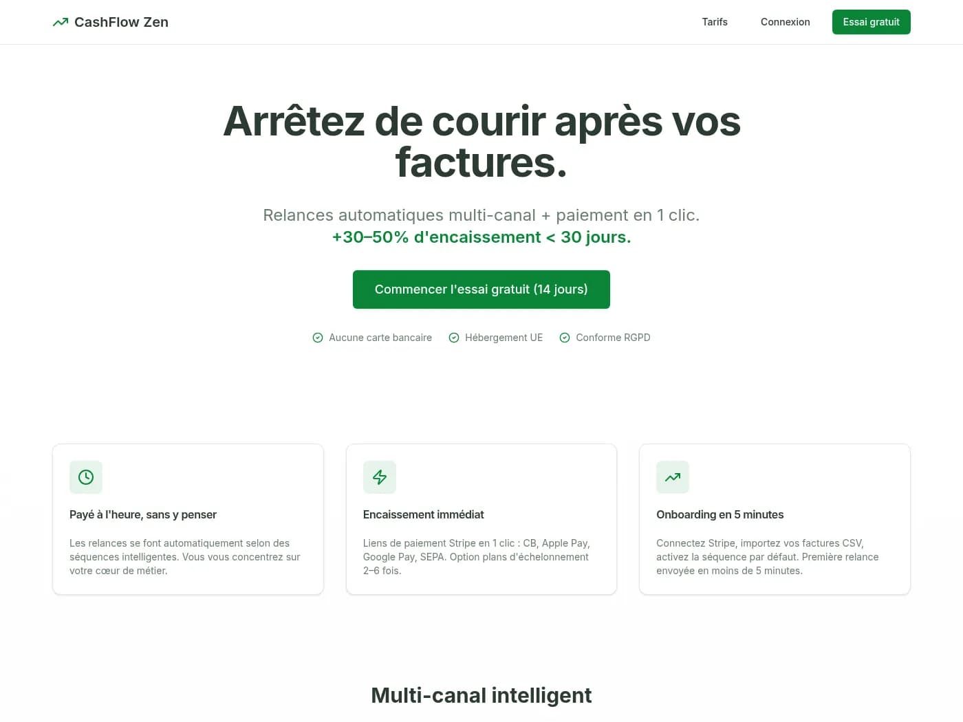 CashFlow Zen – Automated Invoice Recovery SaaS for EU SMBs & Freelancers