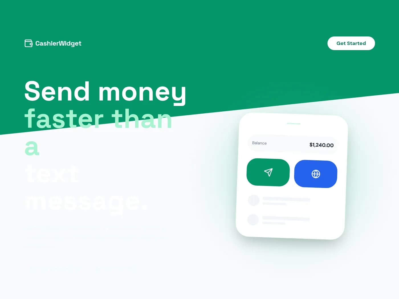 Cashier Widget Payments