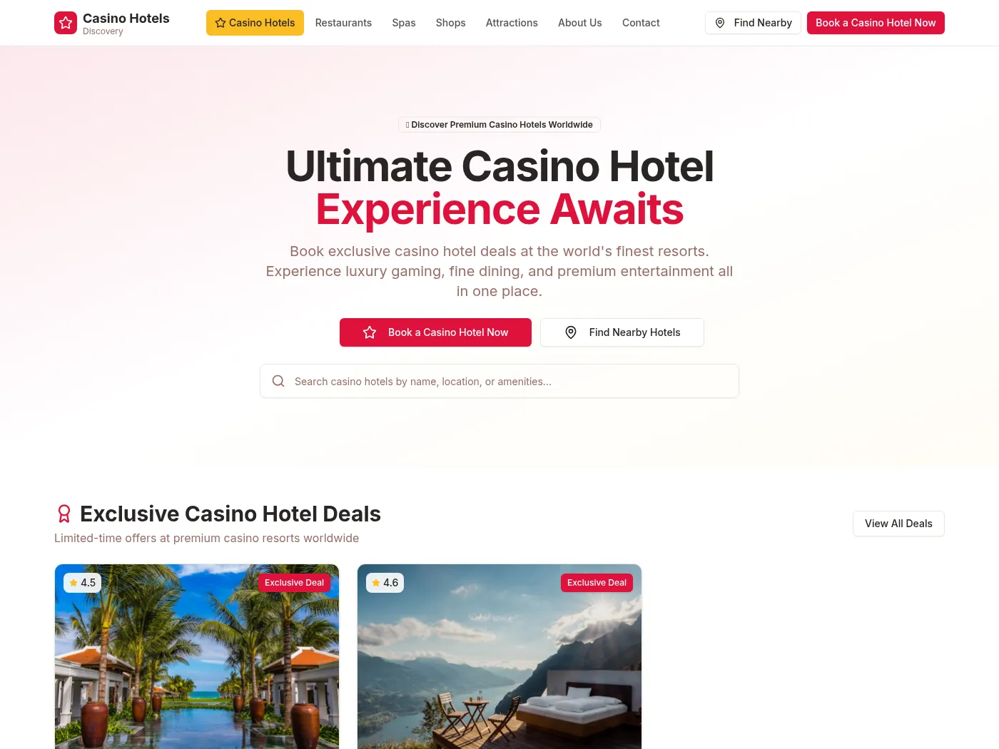 Casino Hotels Discovery – Responsive Worldwide Casino Resort Directory