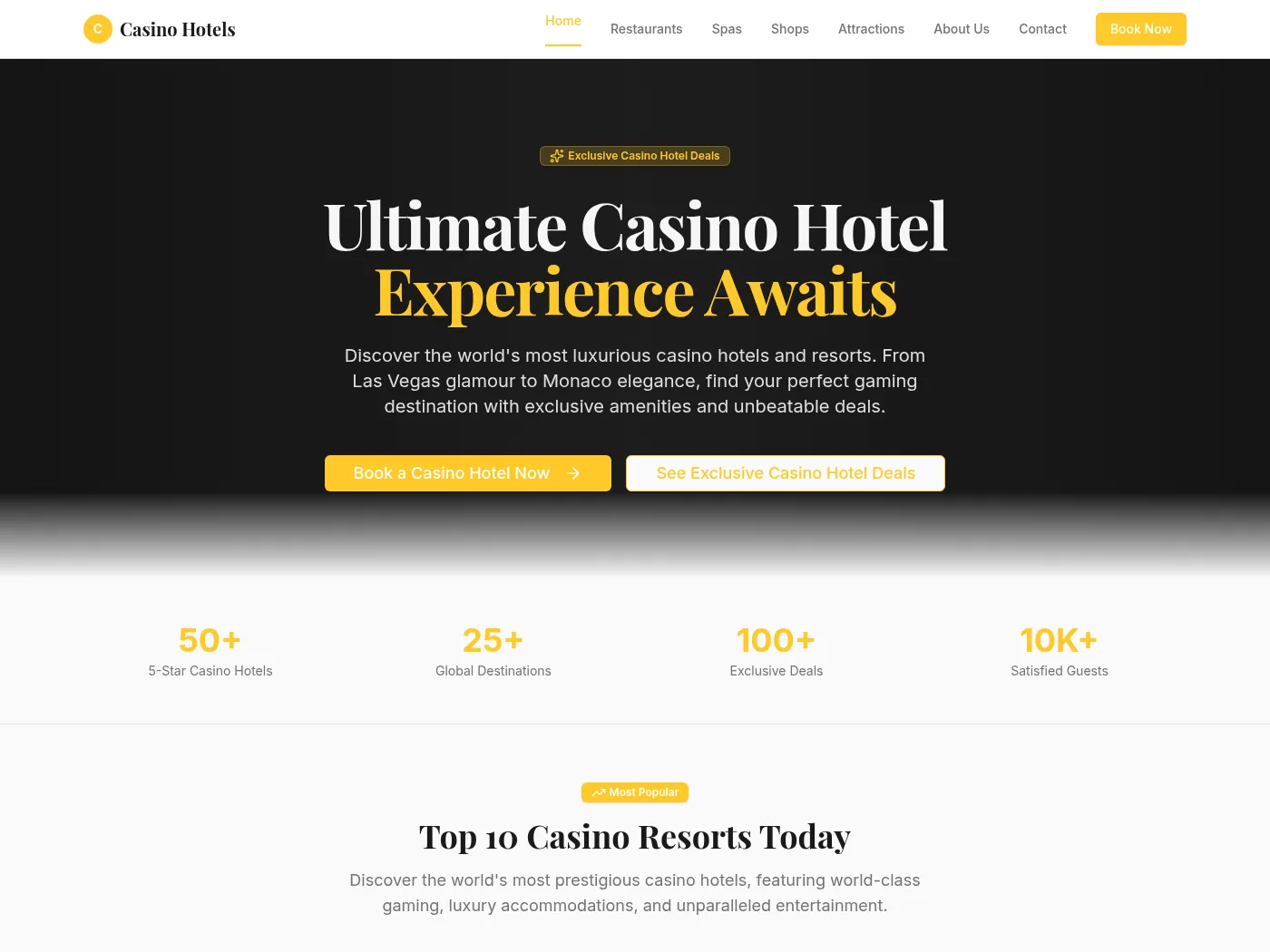 Casino Hotels & Resorts: Responsive Global Tourism Site