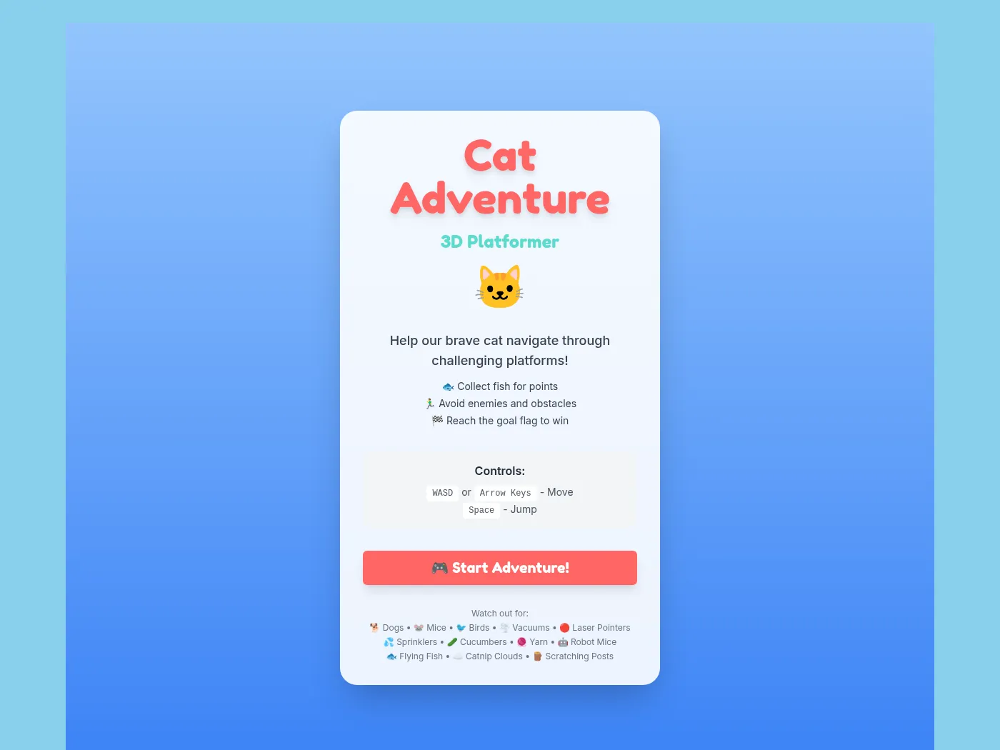 Cat Adventure 3D Platformer