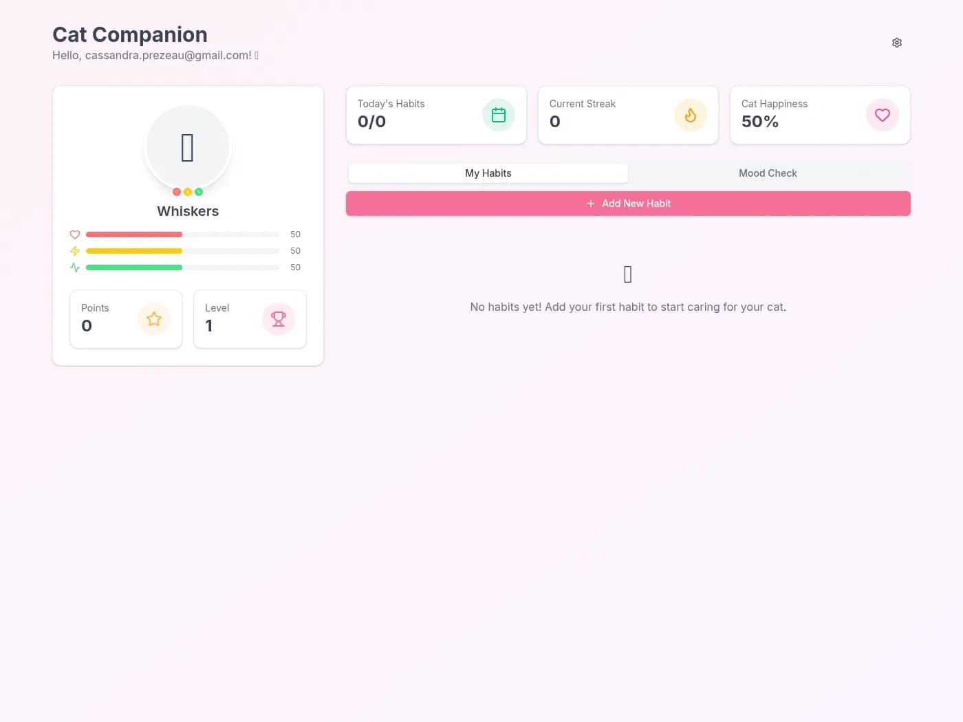 Cat Companion: A Cat-Themed Finch App Clone