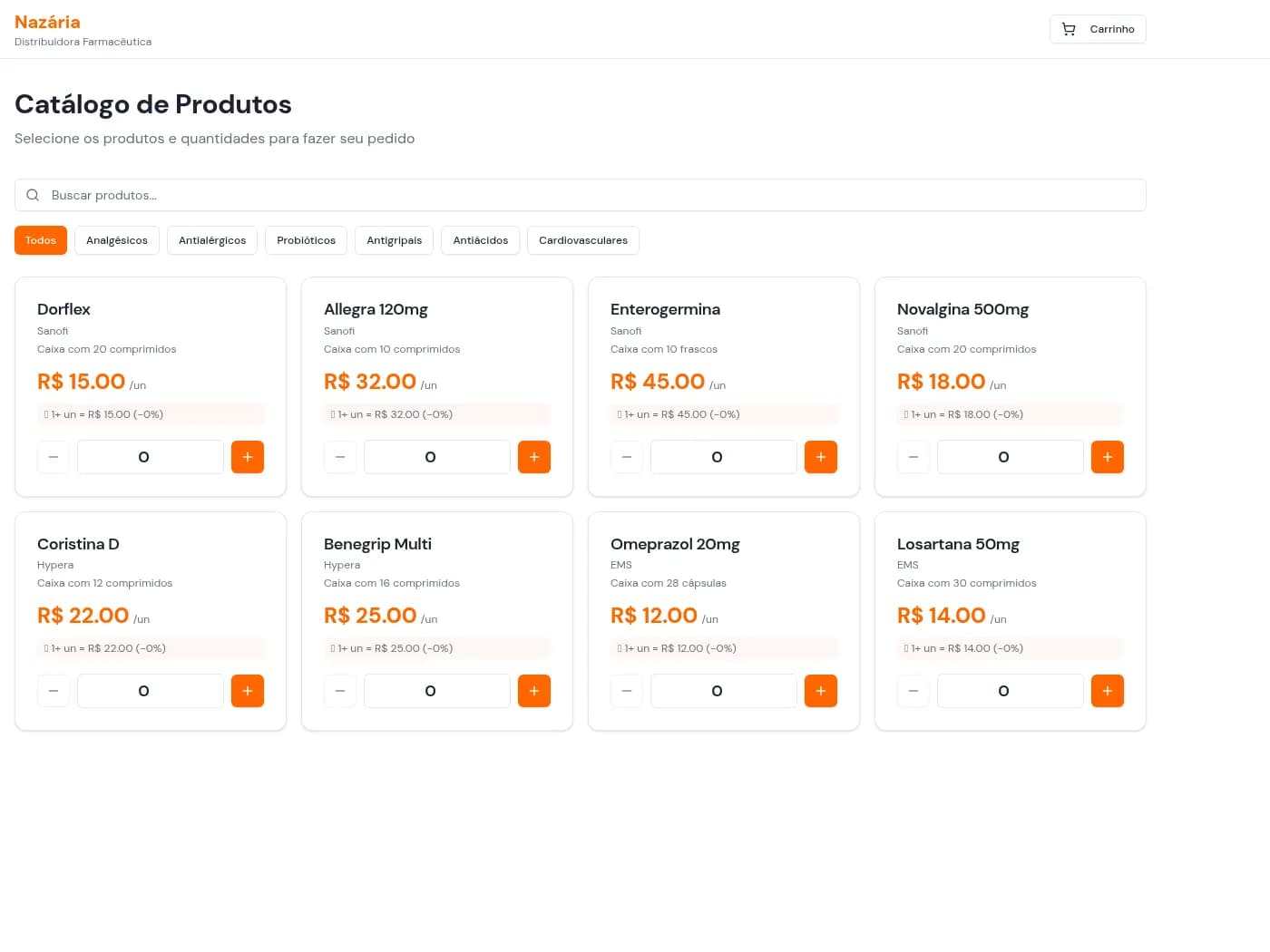 Catálogo Interativo de Pedidos para Farmácias do RN