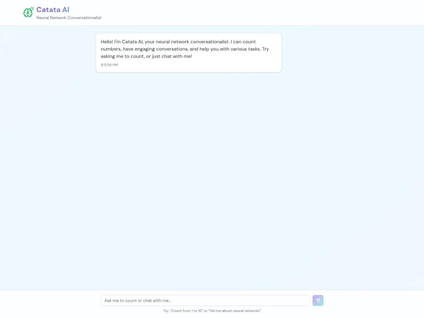 Catata AI Neural Network Conversationalist and Counter