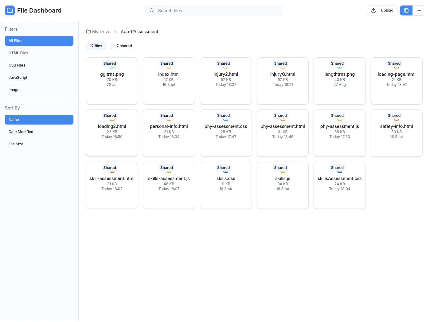 Centralized File Sharing Dashboard