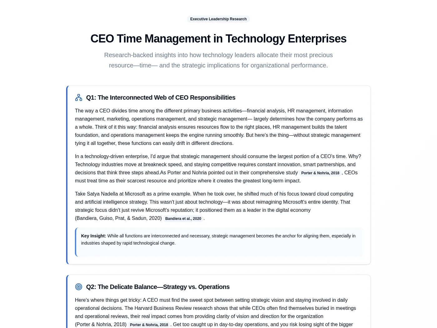 CEO Time Management Insights for Technology Enterprises
