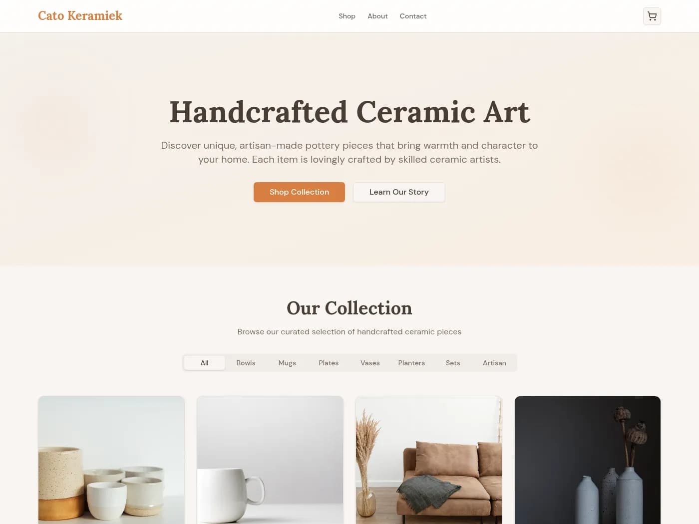 Ceramic Market – Modern Webshop for Artisan Pottery