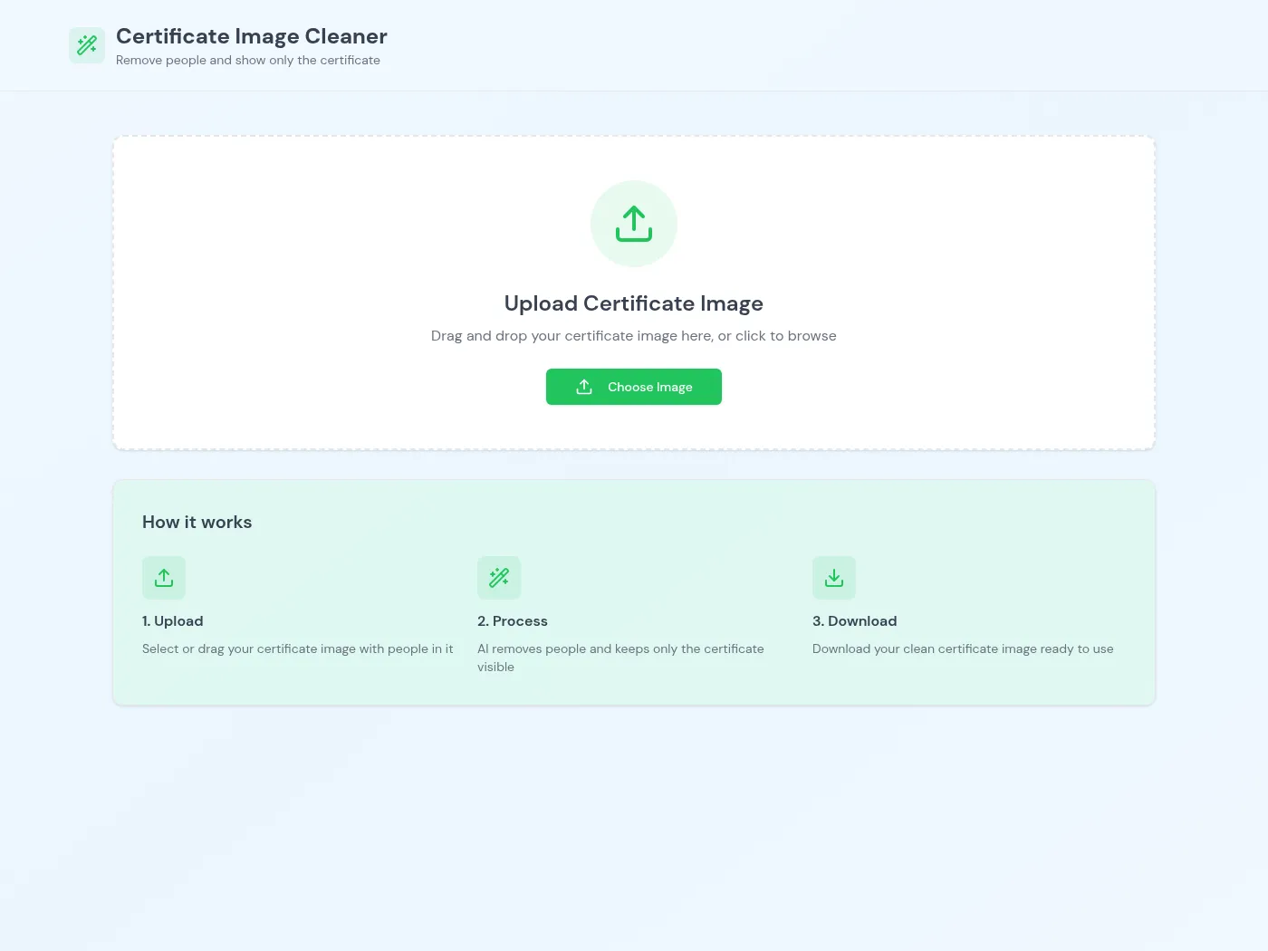 Certificate Image Cleaner