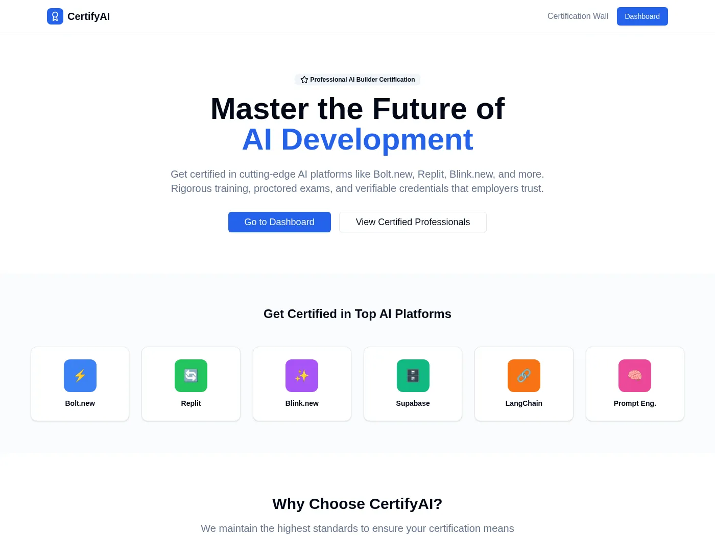 CertifyAI: AI Builder Certification & Training Platform