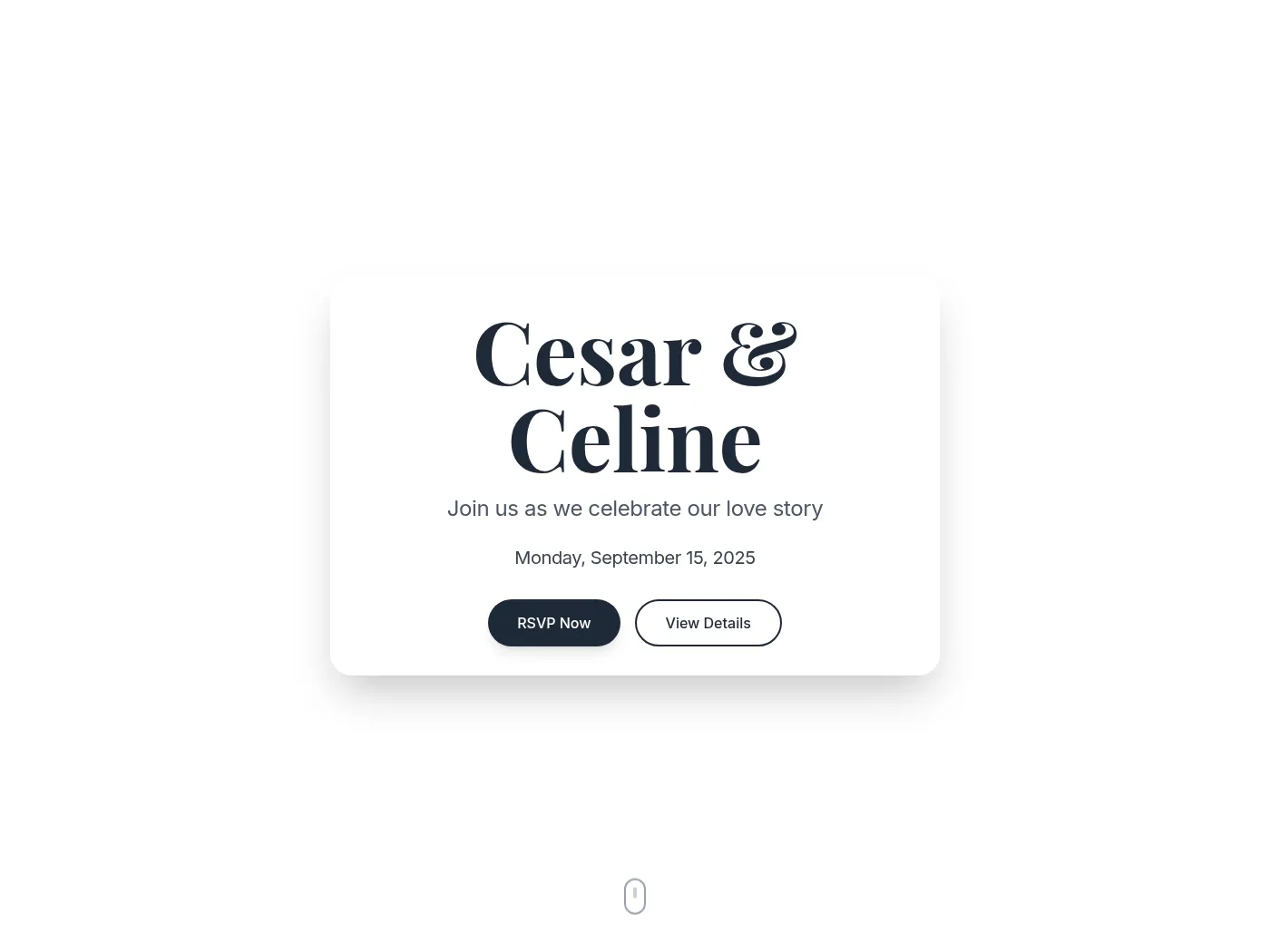 Cesar & Celine 3D Wedding Website