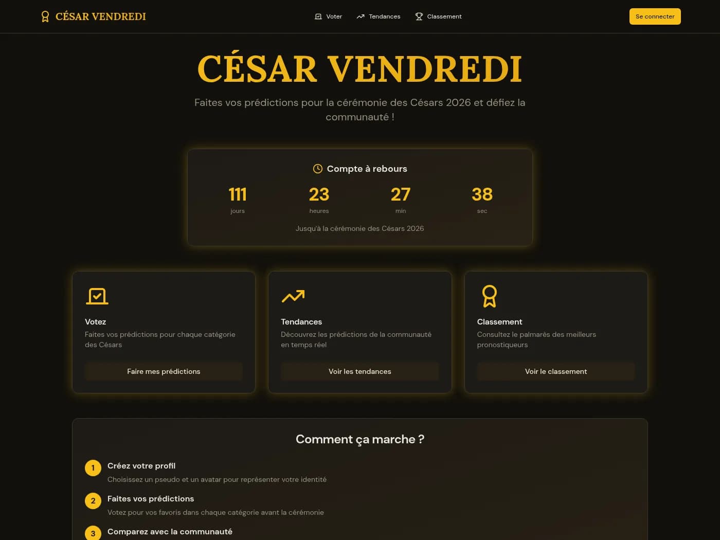 CÉSAR VENDREDI - Web App de Prédictions pour les Césars