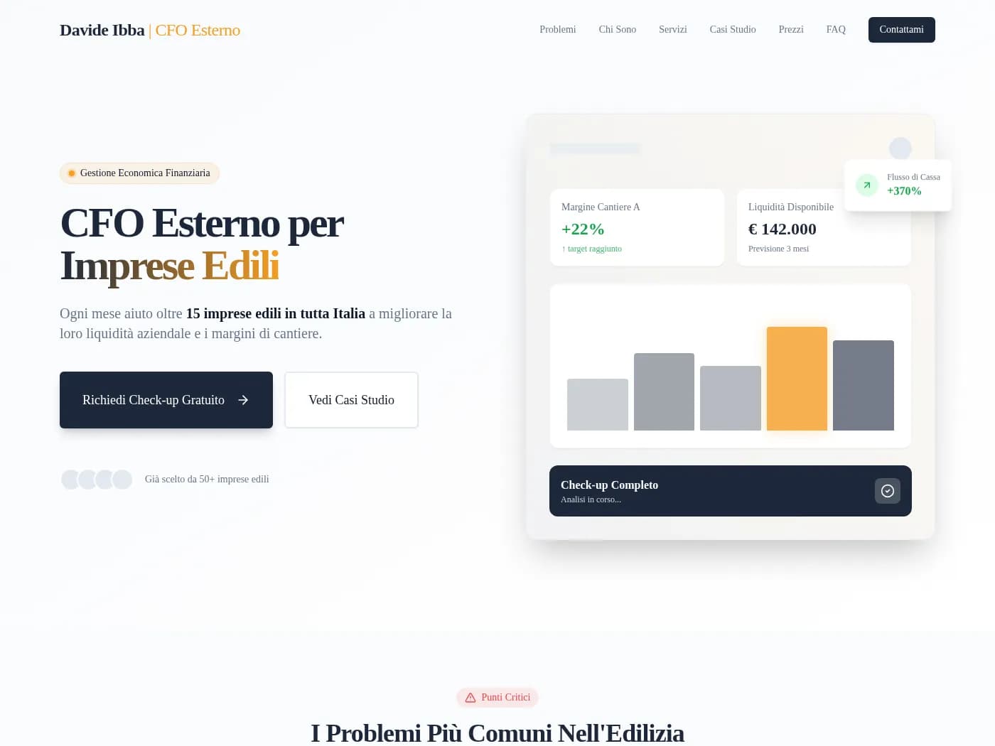 CFO Esterno per Imprese Edili - Gestione economico-finanziaria specializzata online