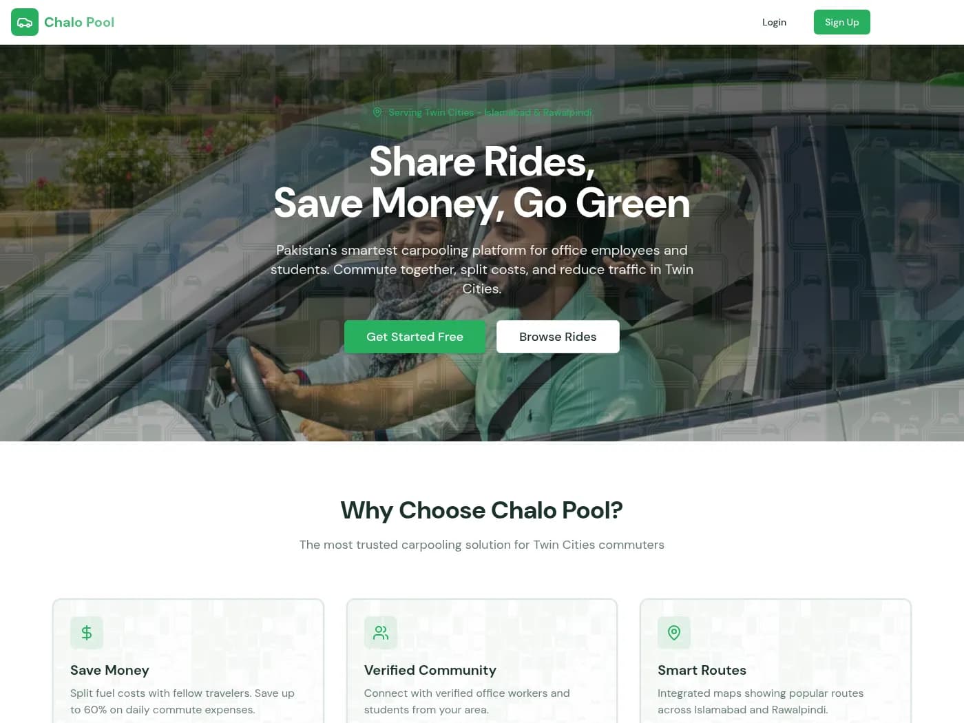 Chalo Pool – Carpooling Platform for Twin Cities Employees & Students