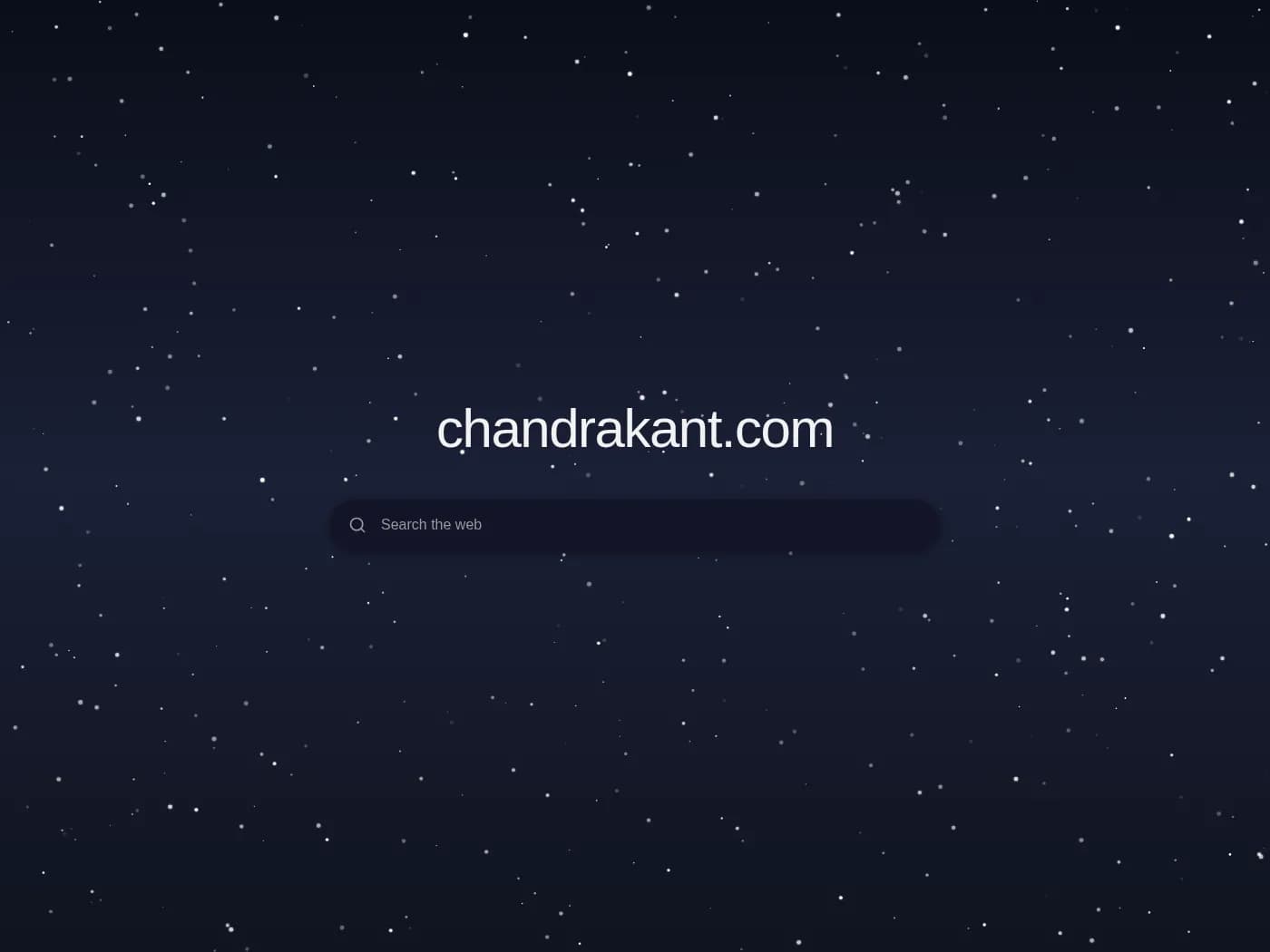 Chandrakant.com Google-Style Night Sky Homepage