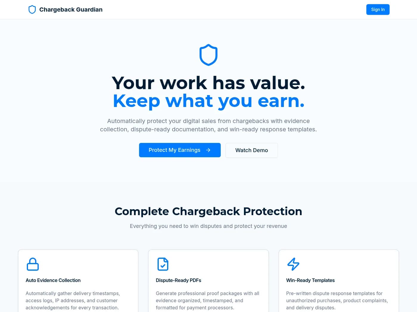 Chargeback Guardian – Automated Dispute Protection for Digital Sellers