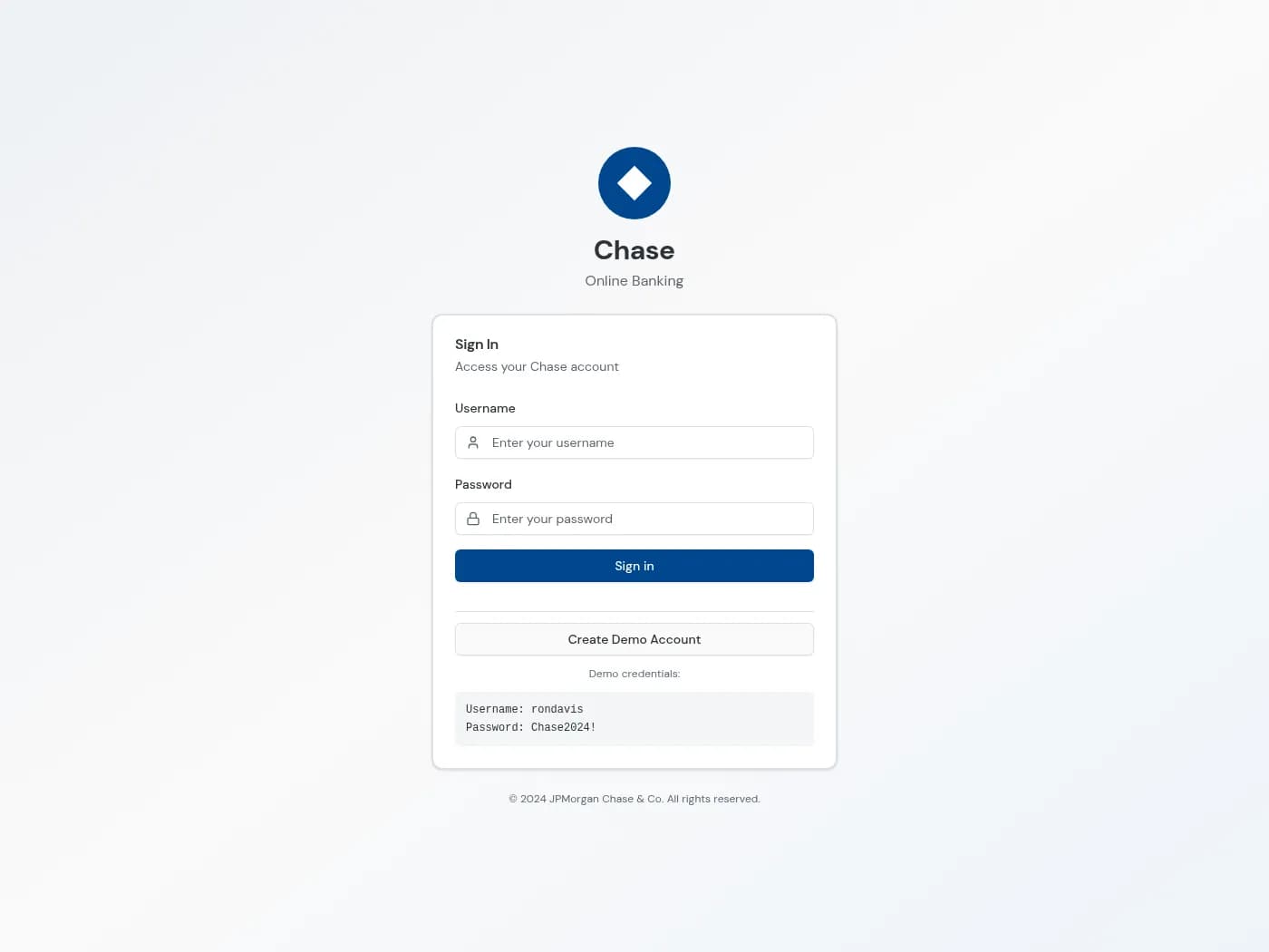 Chase Bank Web Clone