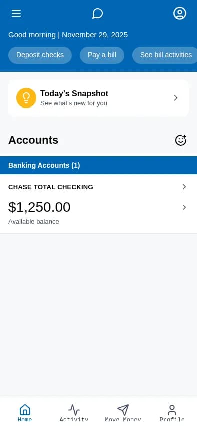 Chase Banking App Simulator
