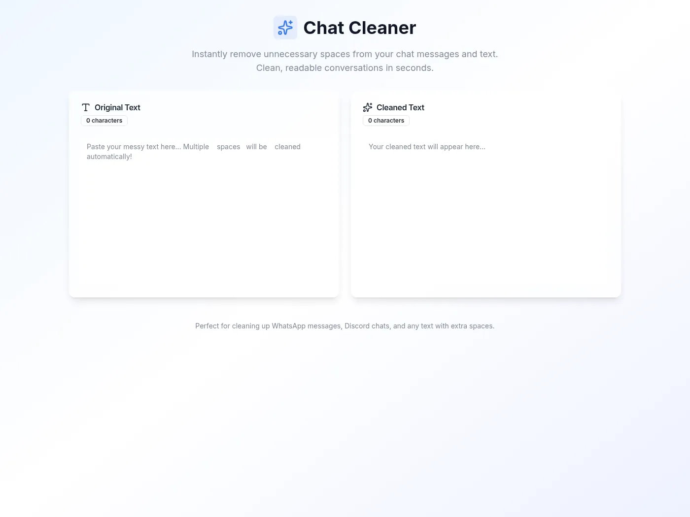 Chat Cleaner: Smart Space Removal Tool
