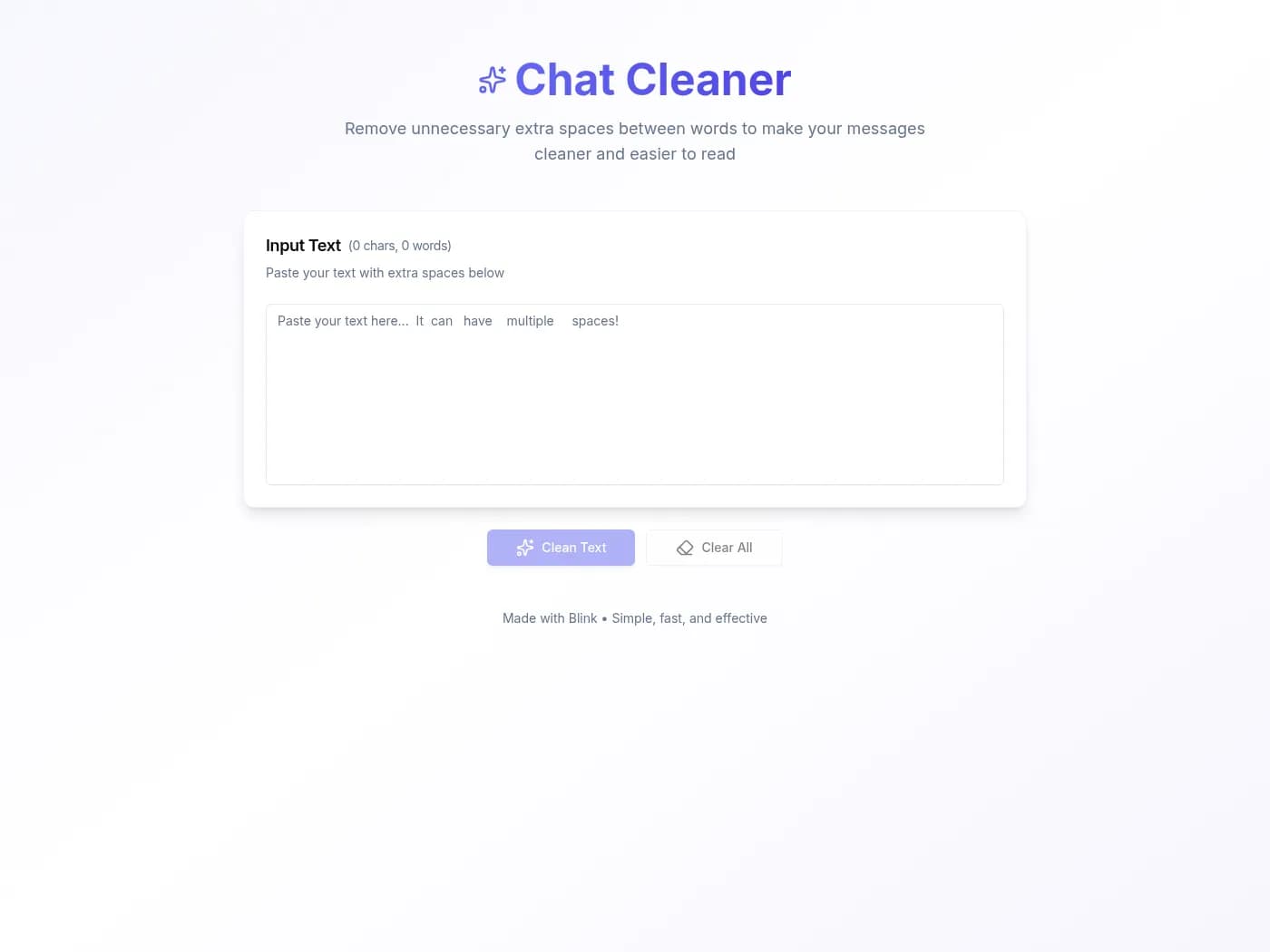 Chat Cleaner: Simple Text Space Remover Tool