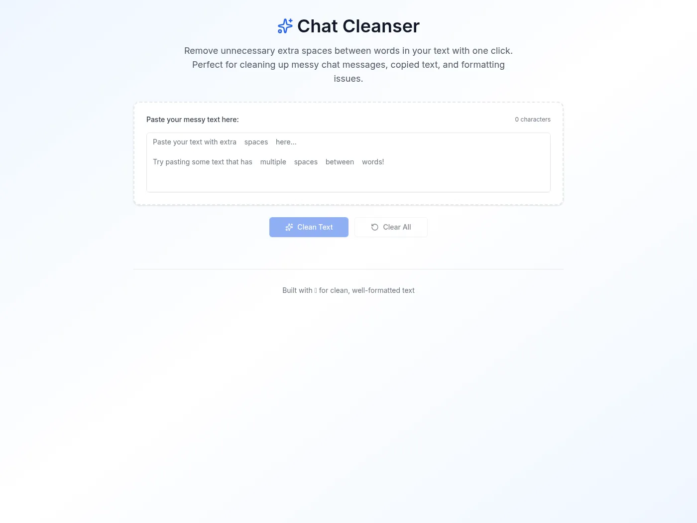 Chat Cleanser: Smart Space Remover for Text Editing