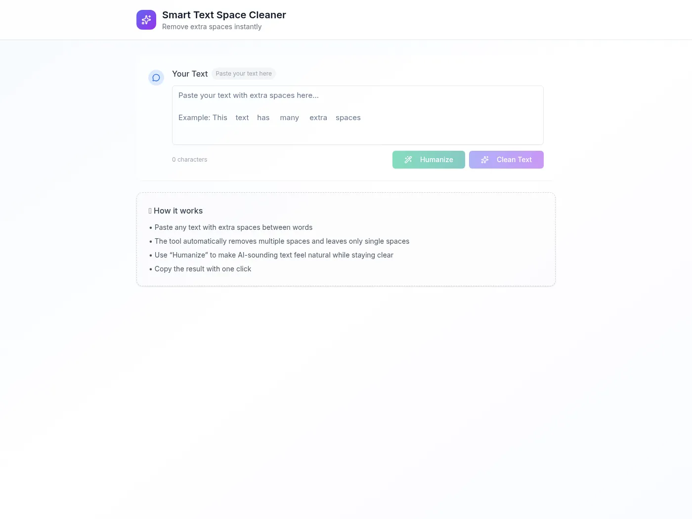 Chat-Based Smart Text Space Cleaner