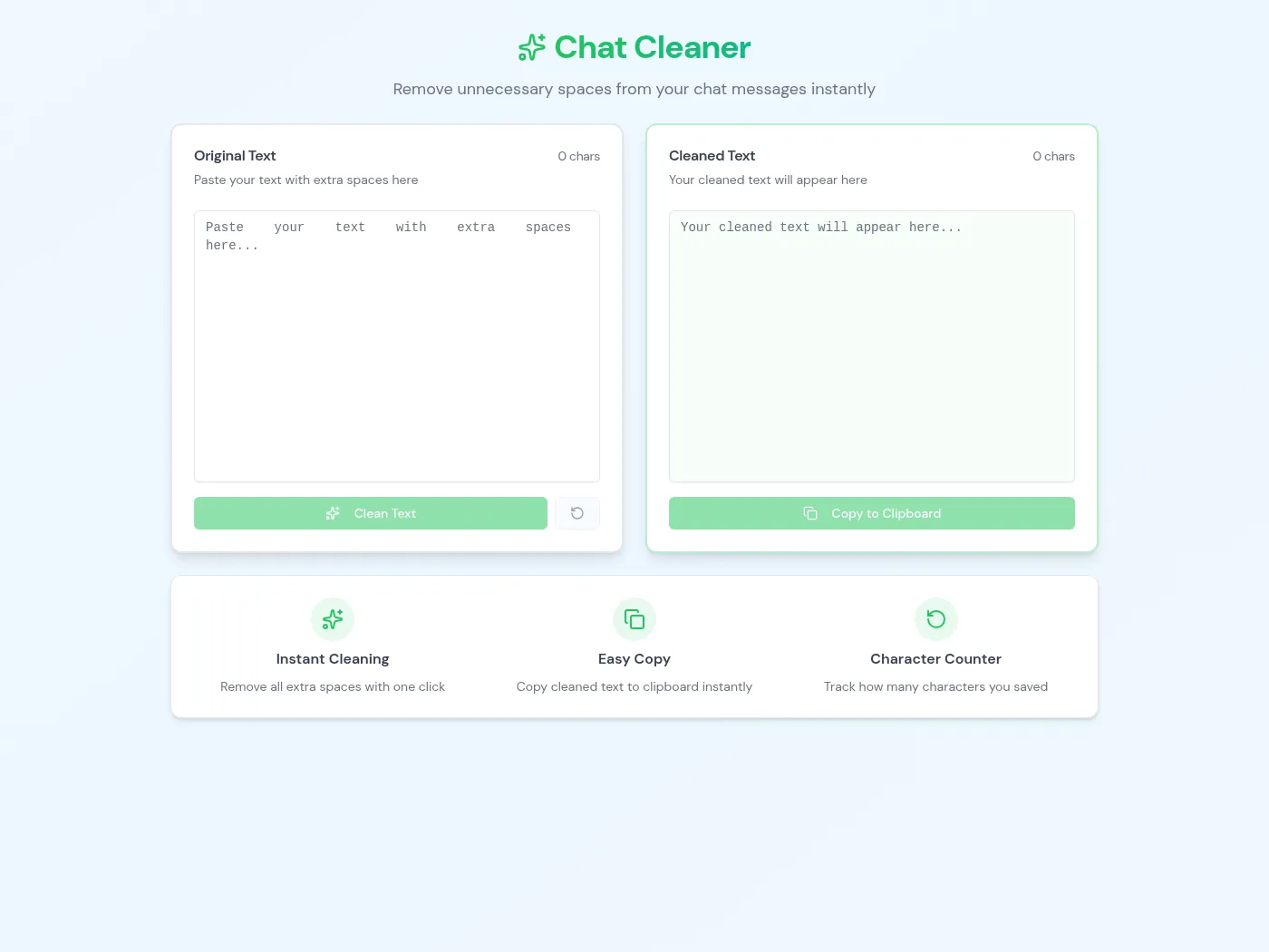 Chat Cleaner: Instant Extra Space Remover Tool