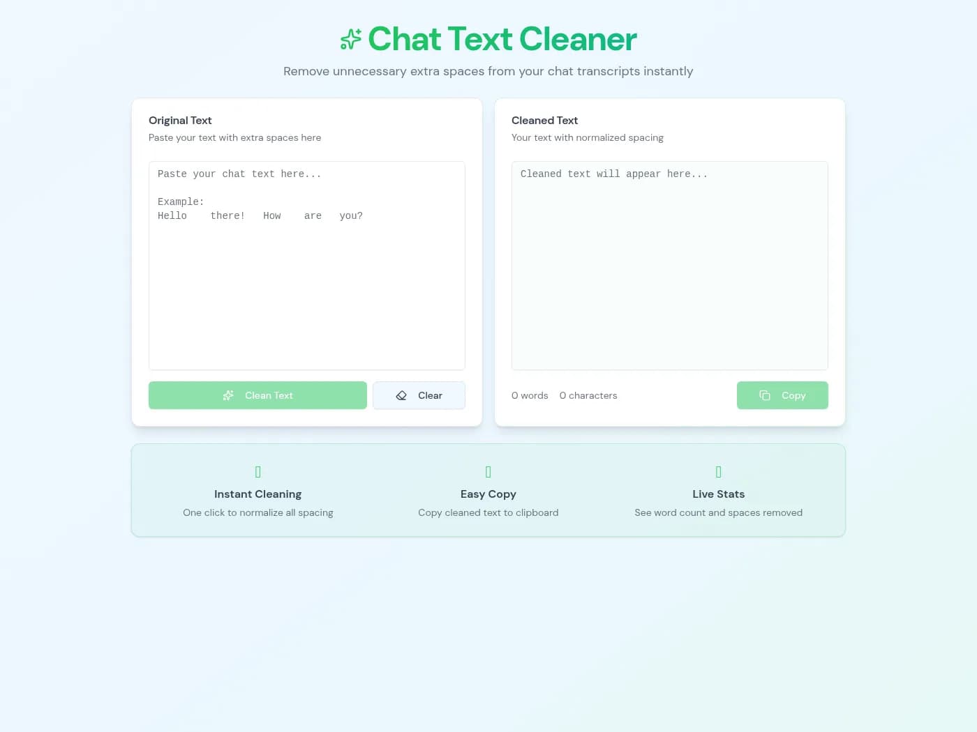 Chat Text Cleaner & Editor