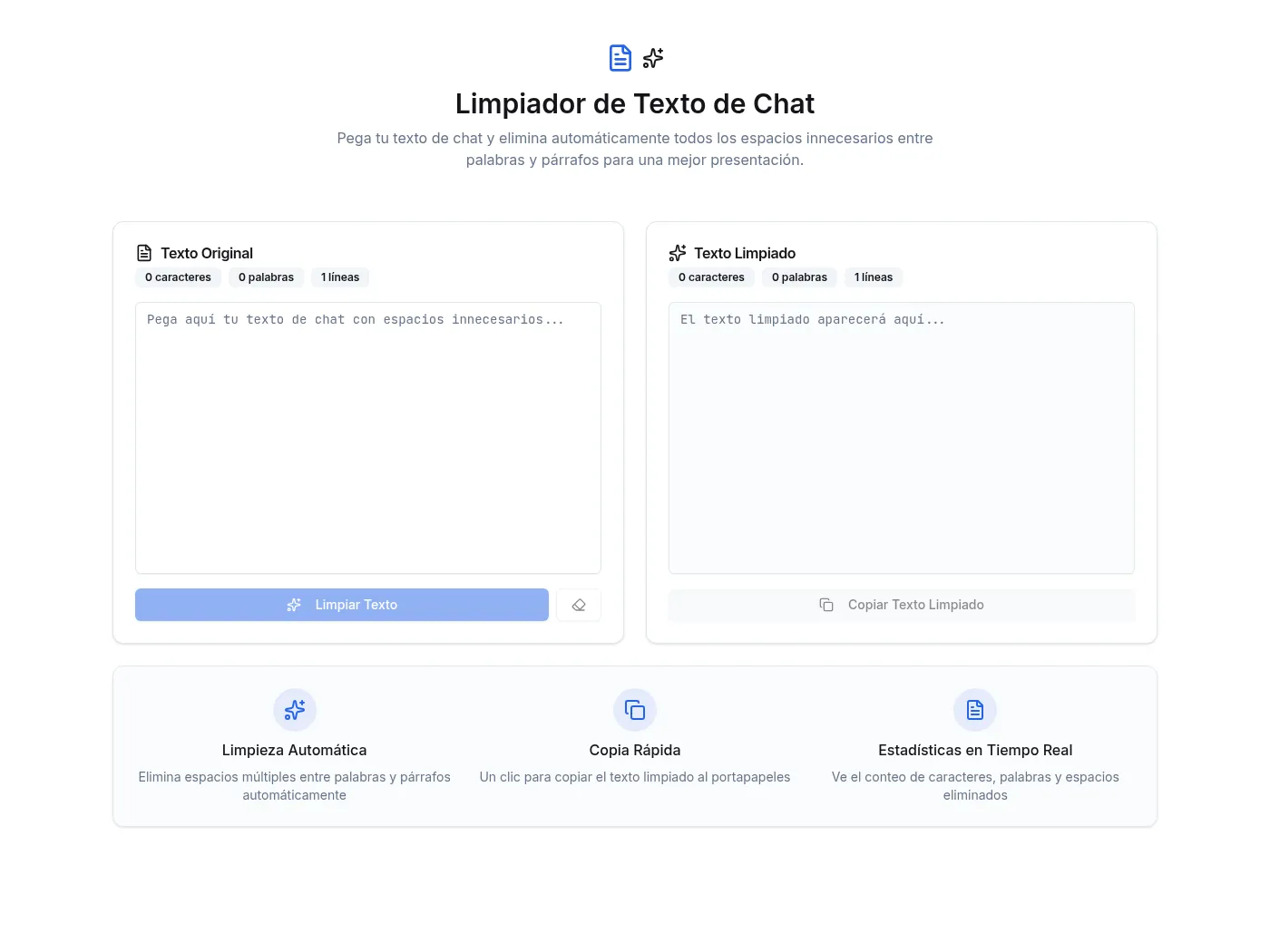 Herramienta de Edición de Chat para Limpieza de Texto