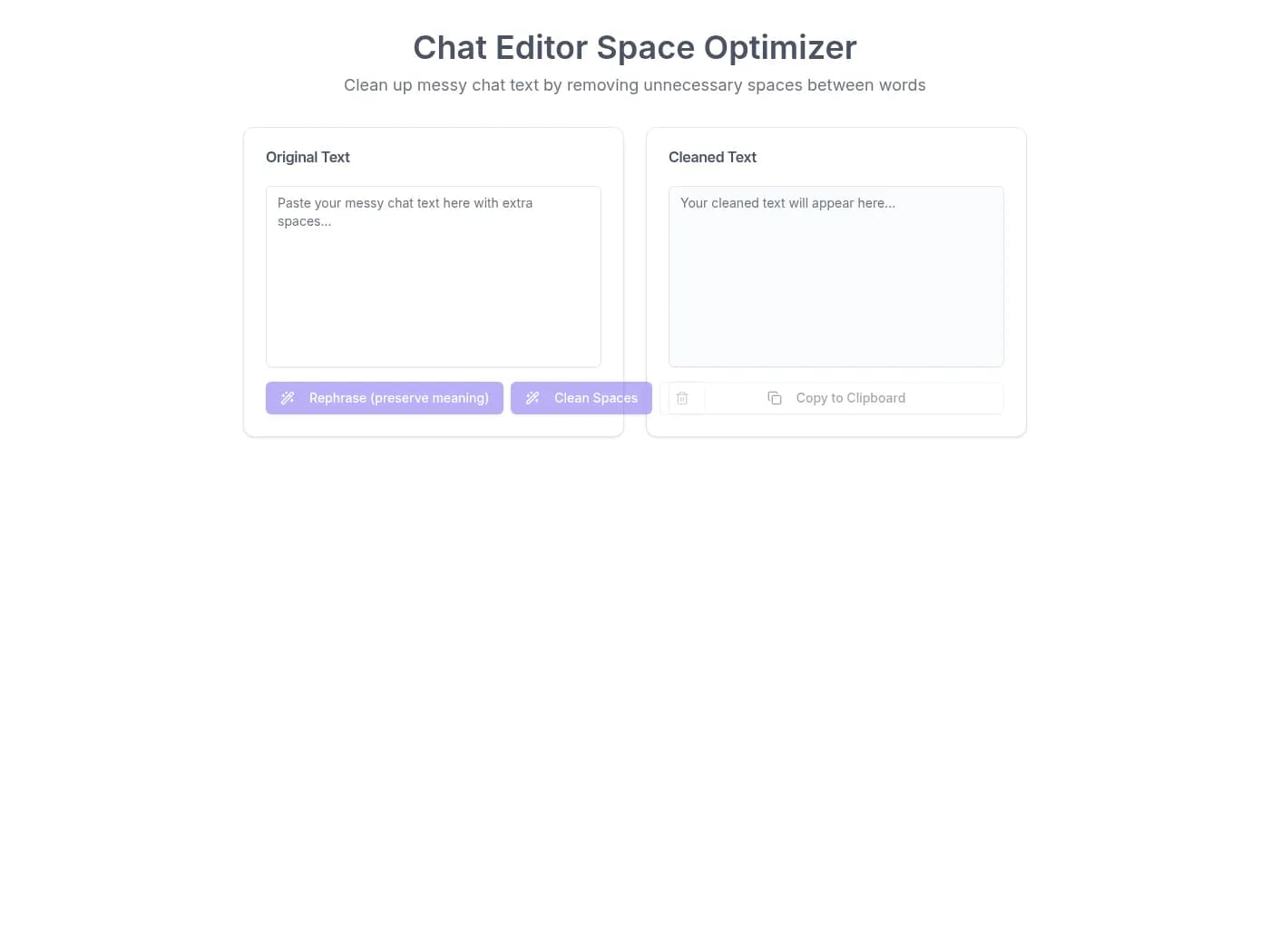 Chat Editor Space Optimizer