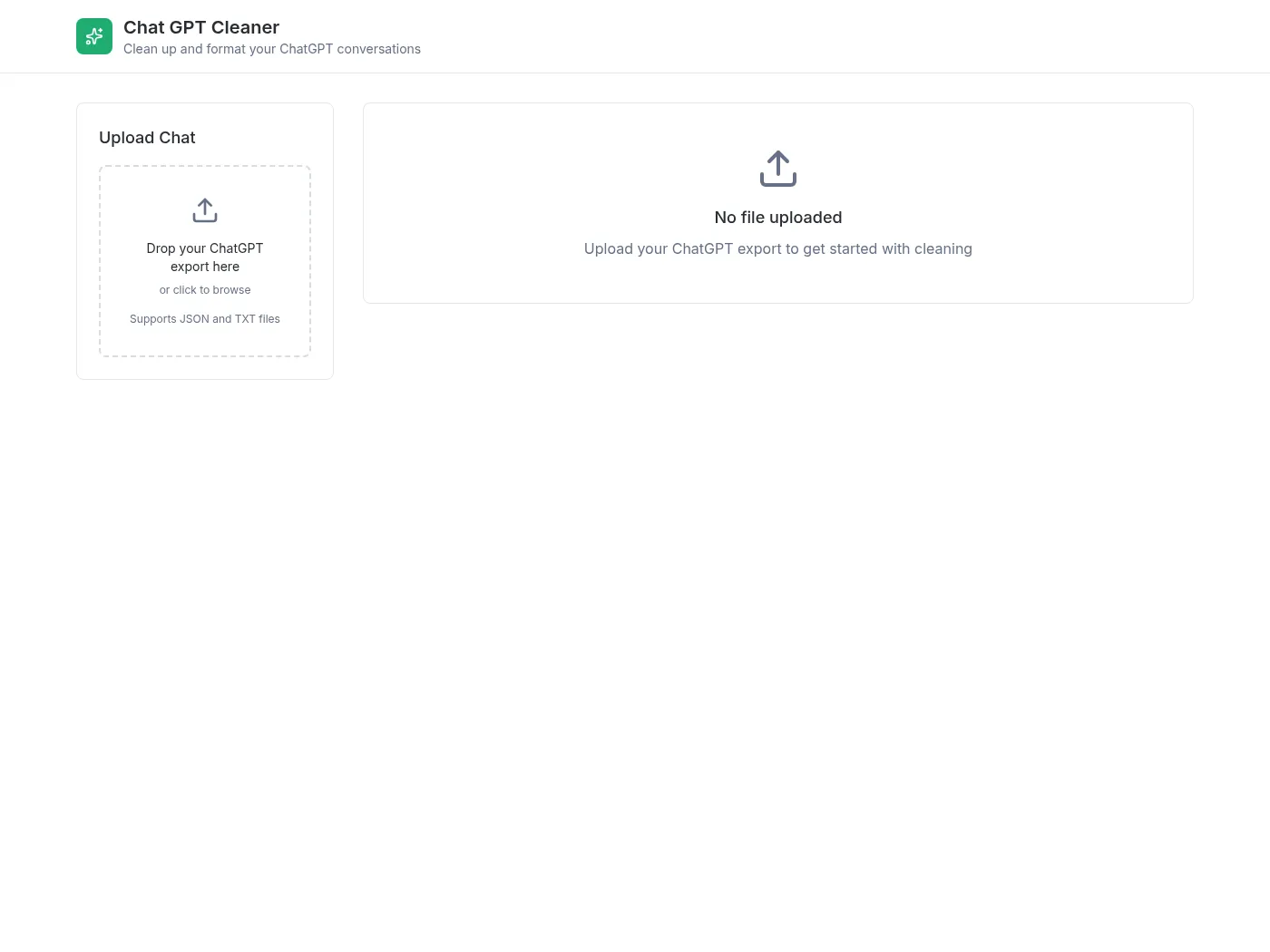 Chat GPT Cleaner