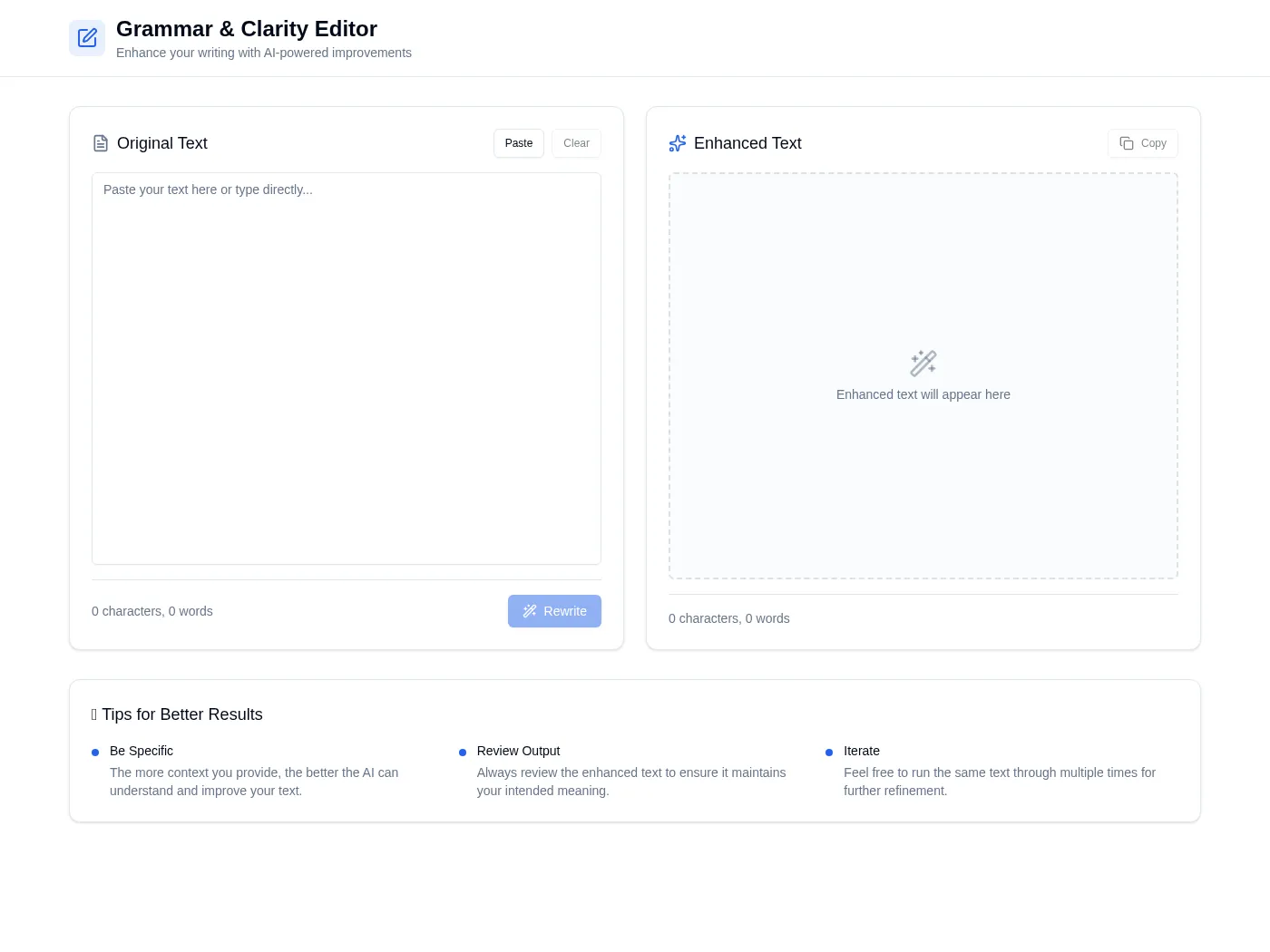 Chat Grammar & Clarity Editor