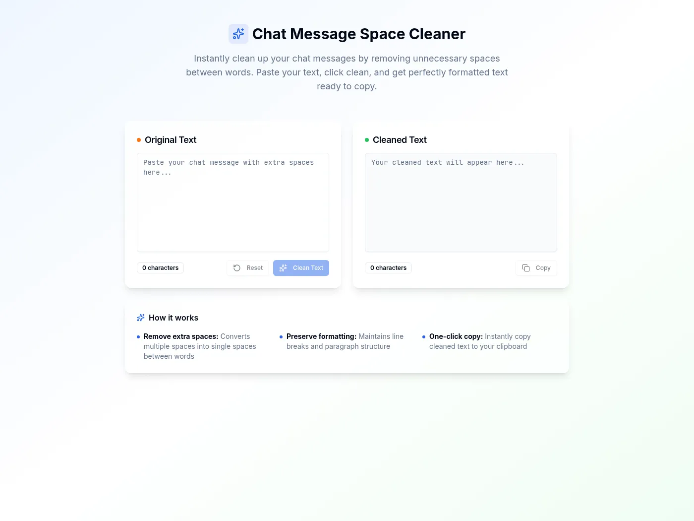 Chat Message Space Cleaner