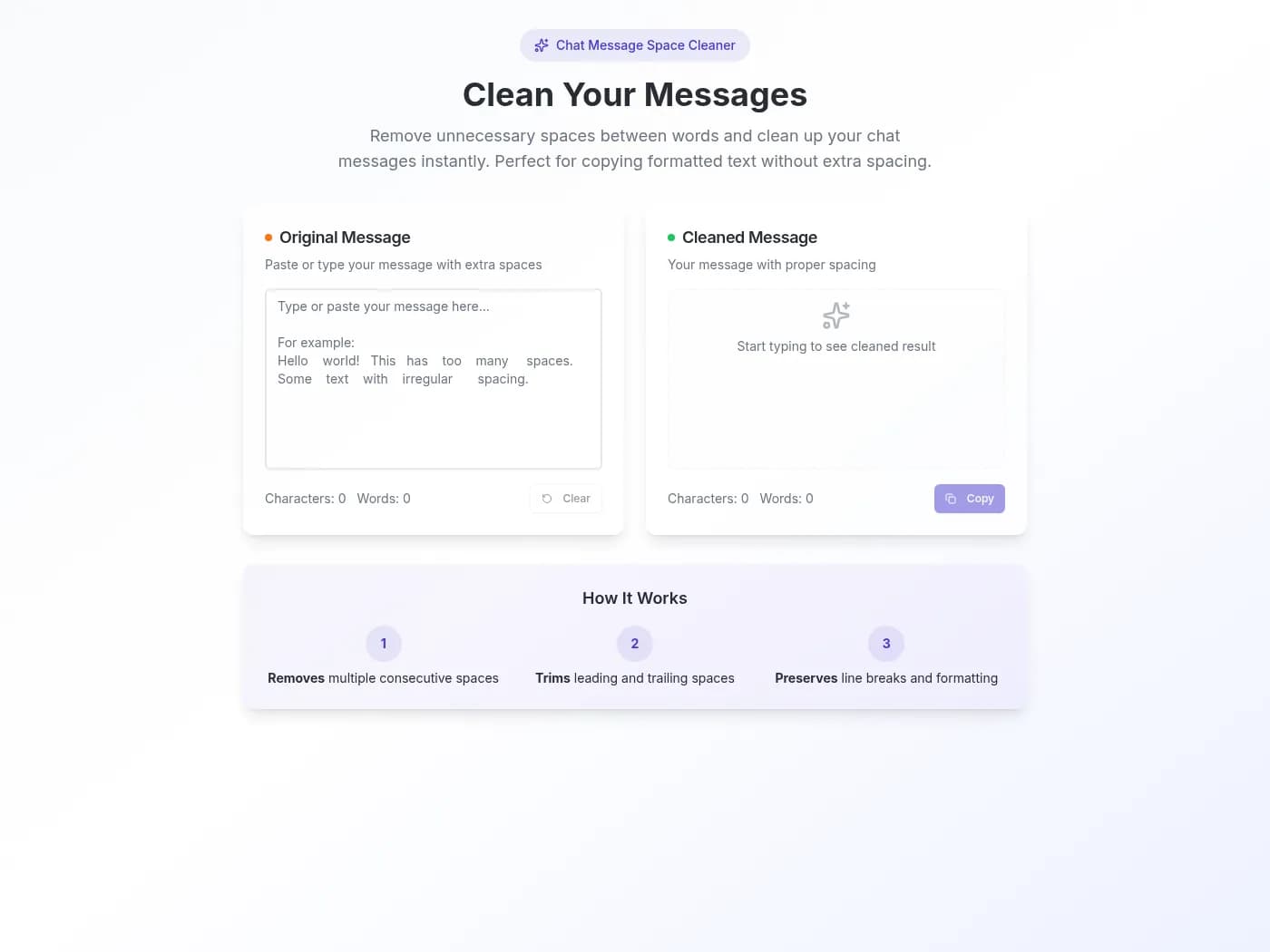 Chat Message Space Cleaner