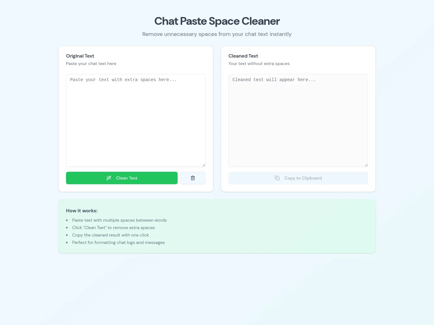 Chat Paste Space Cleaner