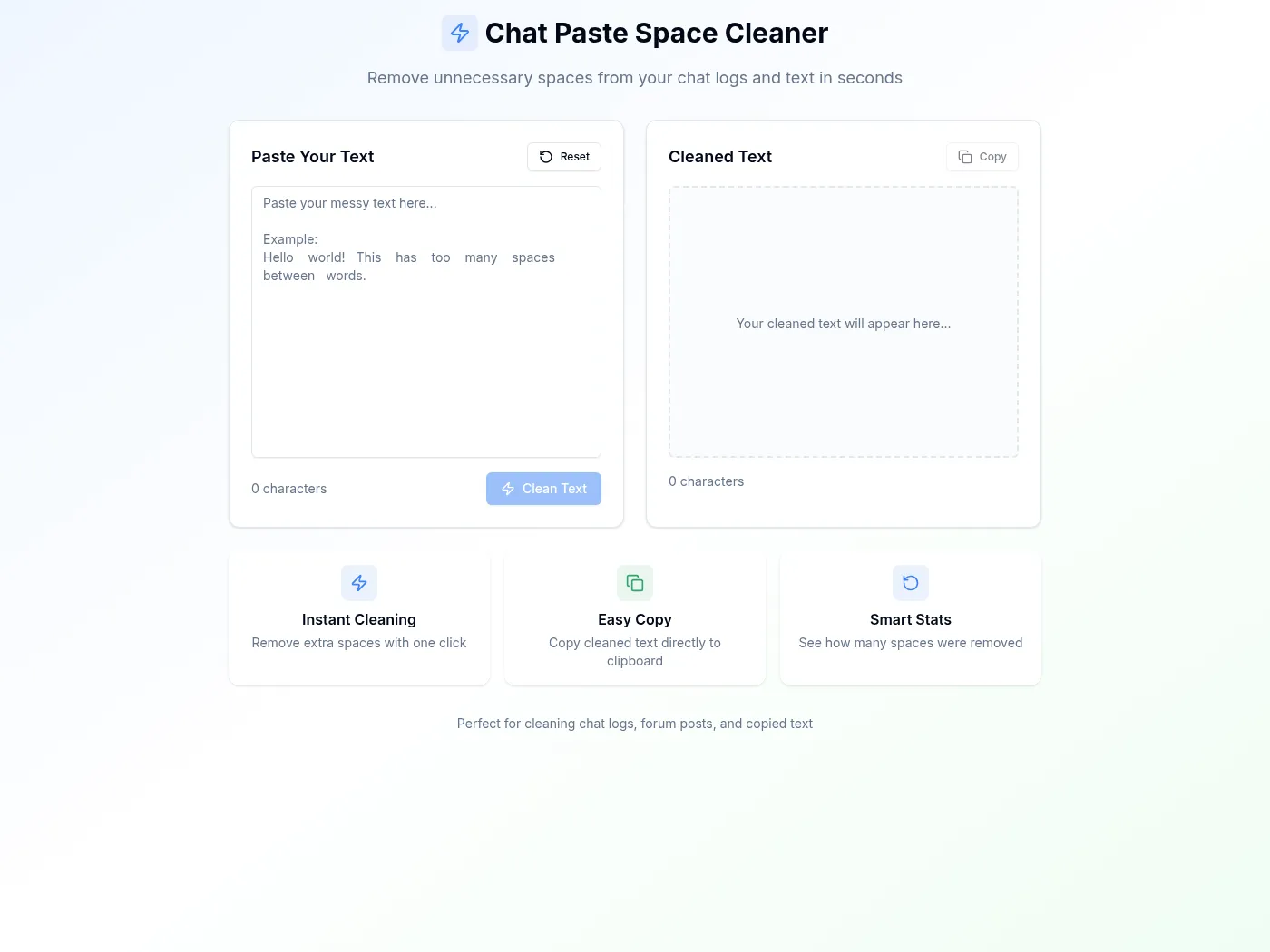 Chat Paste Space Cleaner