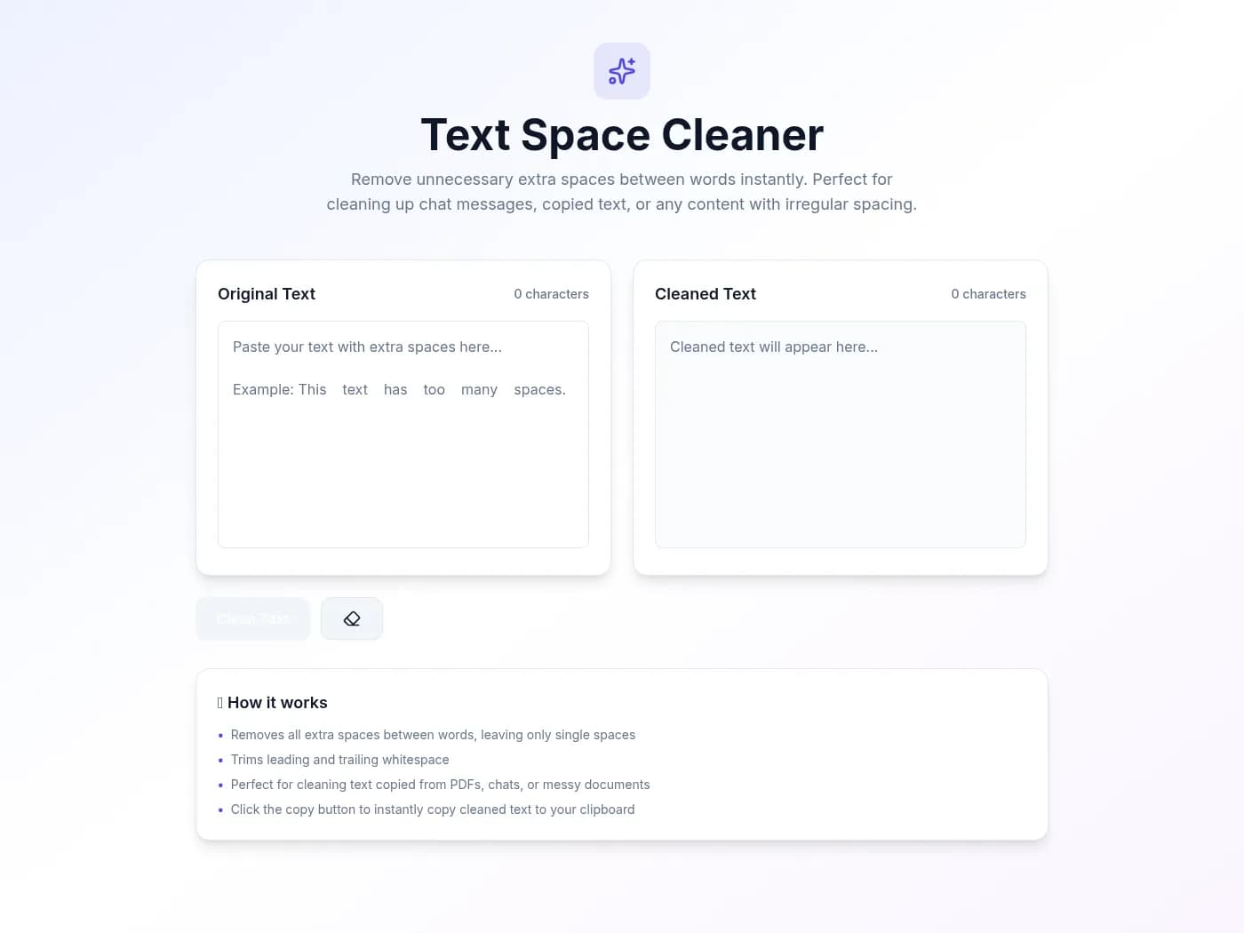 Chat Paste Text Space Cleaner