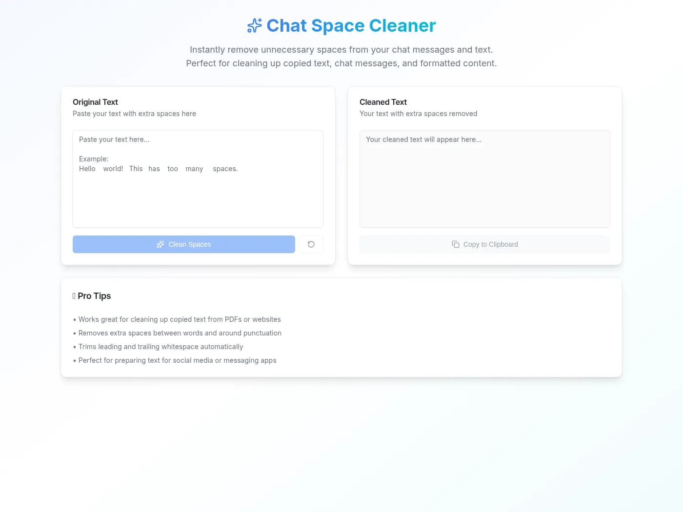 Chat Space Cleaner Tool