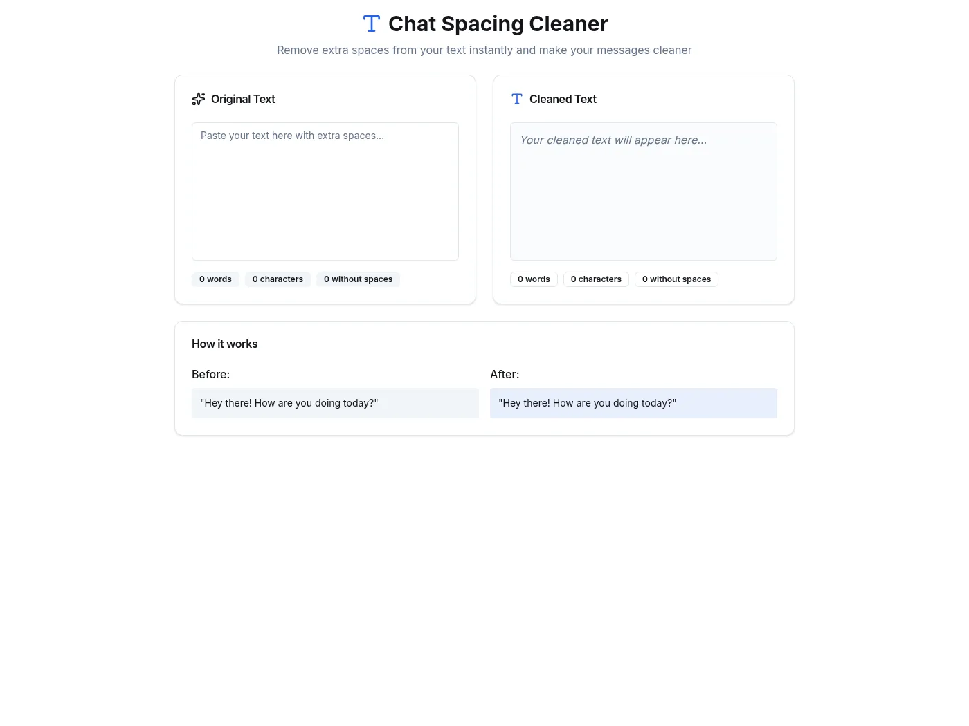 Chat Spacing Cleaner Tool