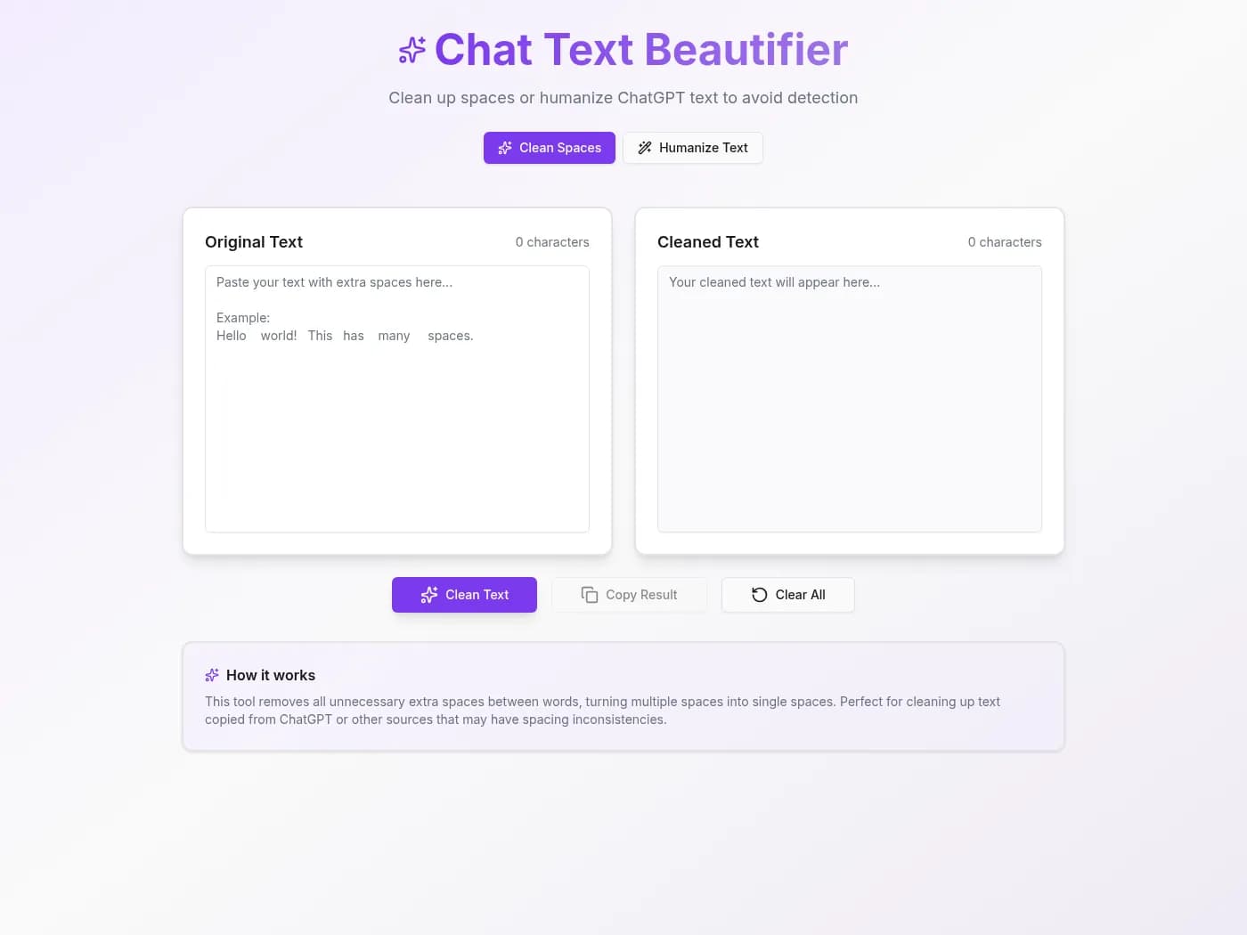 Chat Text Beautifier