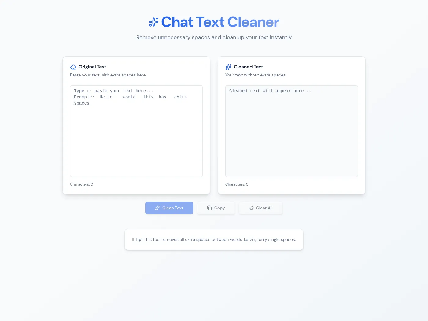 Chat Text Cleaner & Space Remover