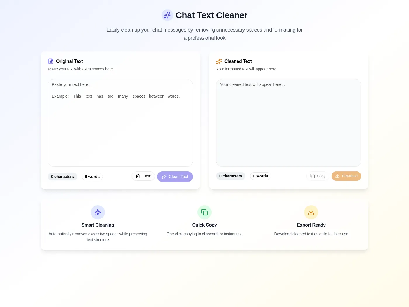 Chat Text Cleaner & Formatter