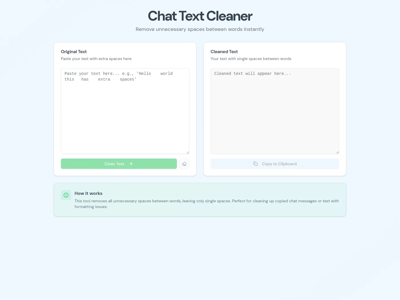 Chat Text Cleaner and Formatter