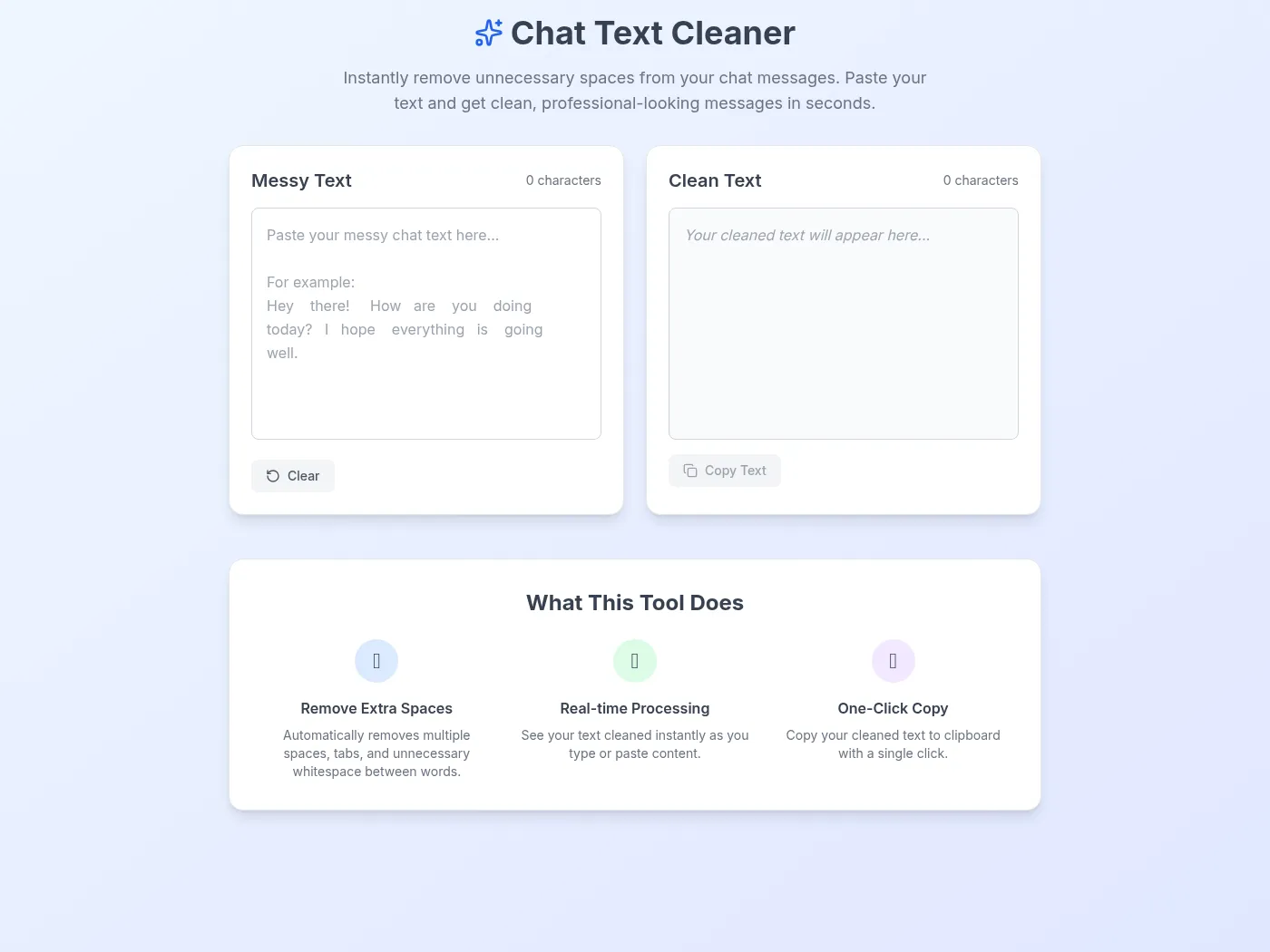 Chat Text Cleaner and Formatter