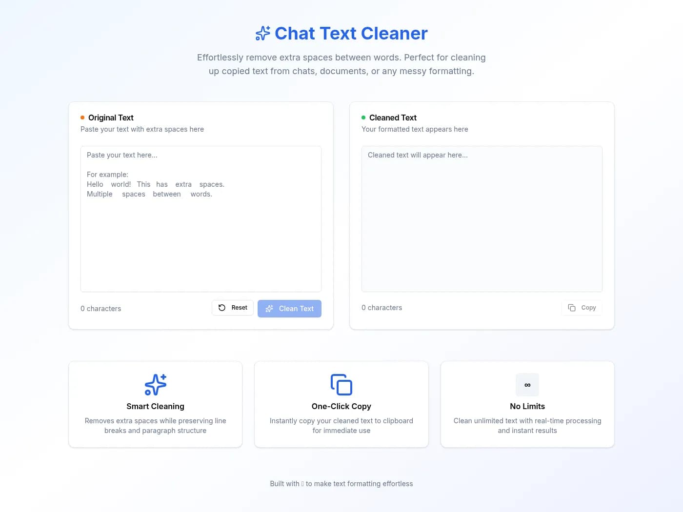Chat Text Cleaner and Formatter