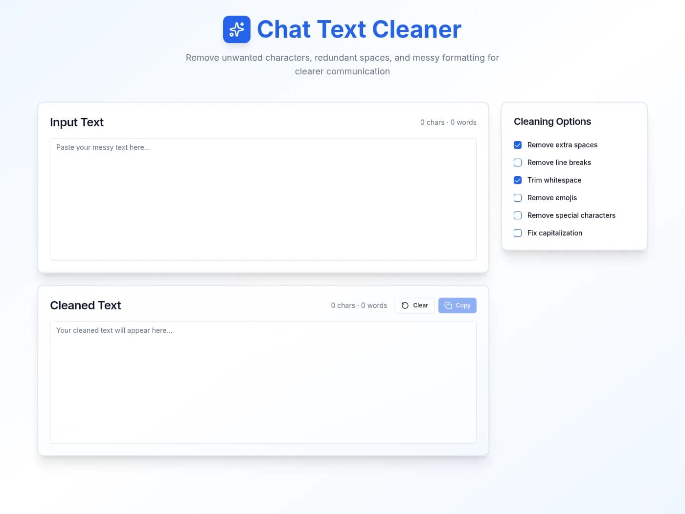 Chat Text Cleaner