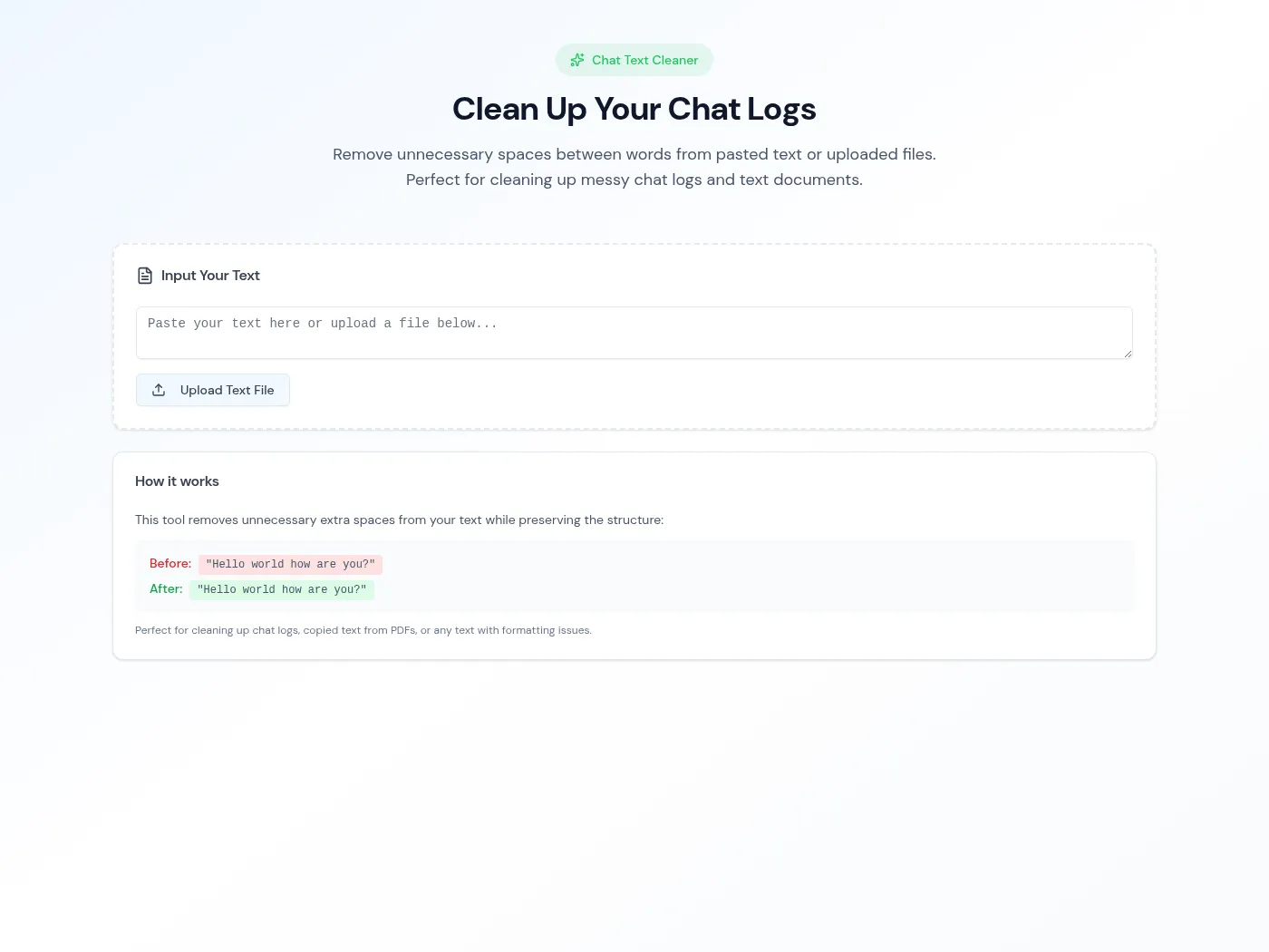 Chat Text Cleaner & Space Remover