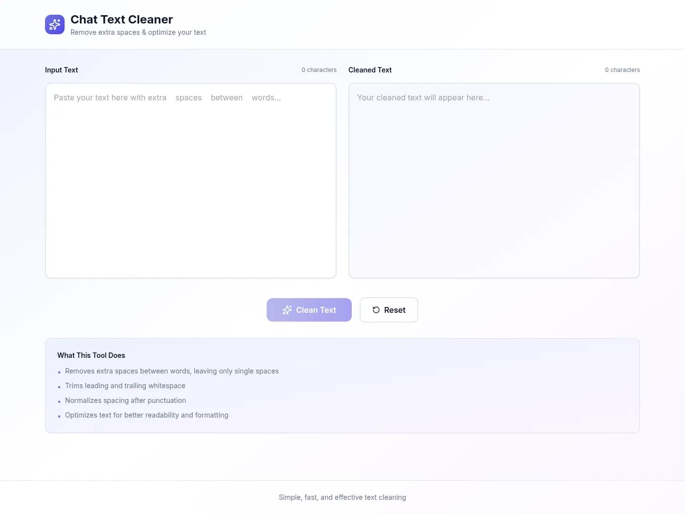 Chat Text Cleaner & AI Detector Remover